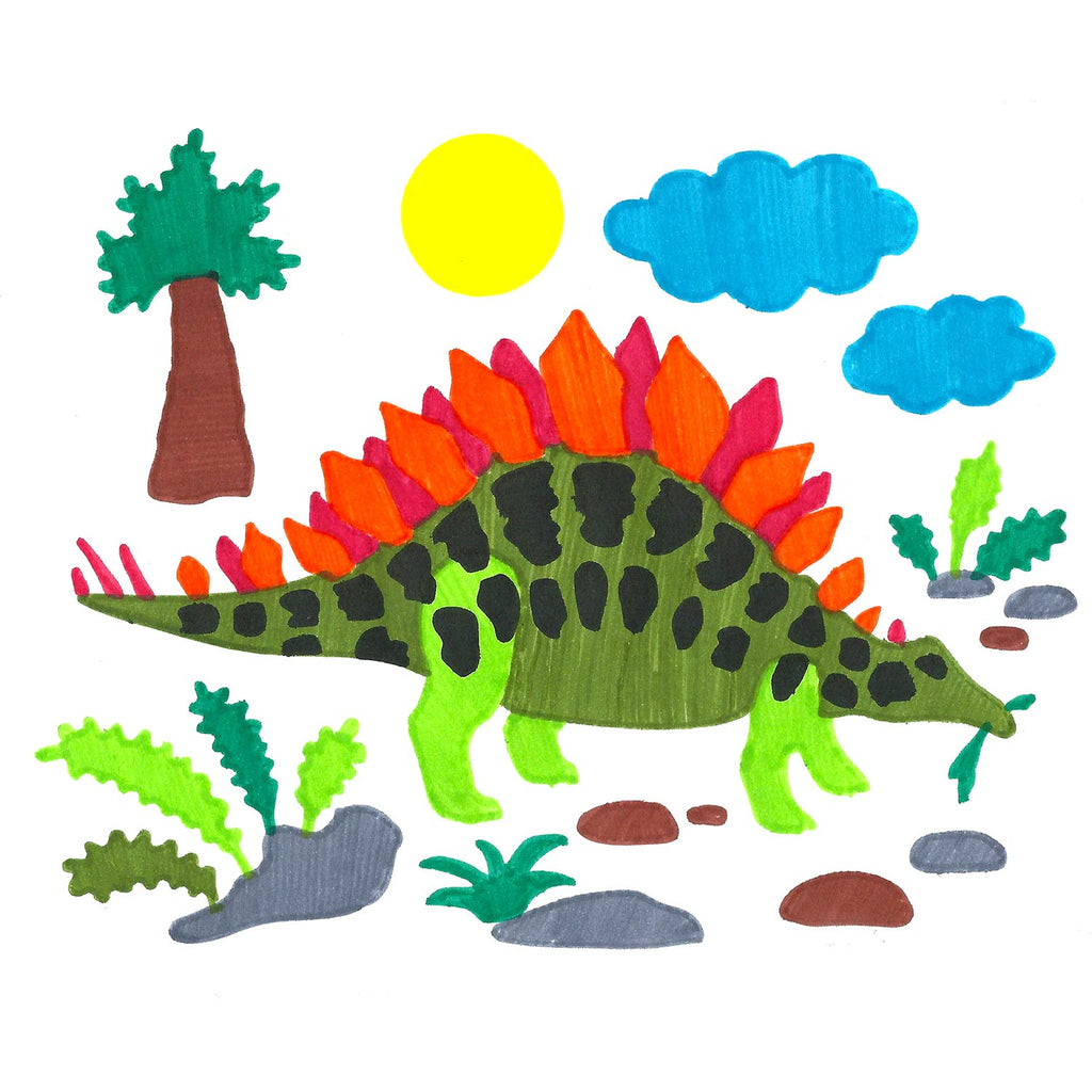 Stegosaurus Dino ColorFolds Stencil Book - Stencils and Coloring Books ...