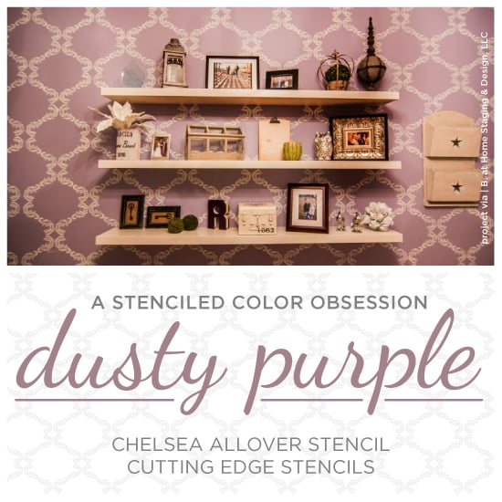 A Stenciled Color Obsession: Dusty Purple
