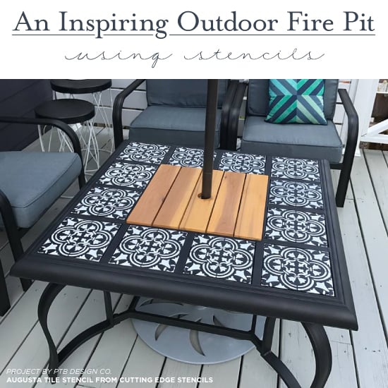 An Inspiring Outdoor Fire Pit Using Stencils
