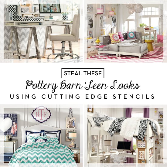 Pottery Barn Wall Stencil Patterns MODERNIA Abstract Shapes Wall