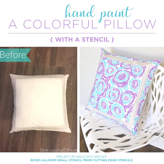 Hand Paint A Colorful Pillow With A Stencil
