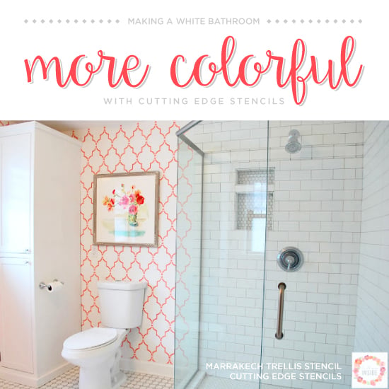 Making A White Bathroom More Colorful With A Stencil