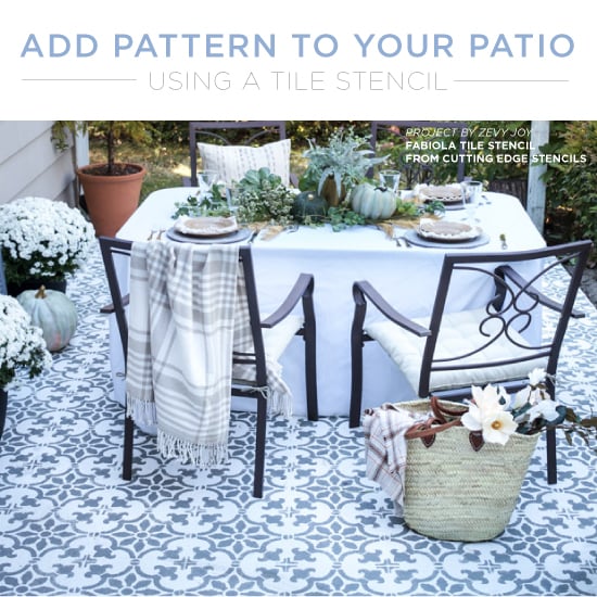 Add Pattern To Your Patio Using A Tile Stencil