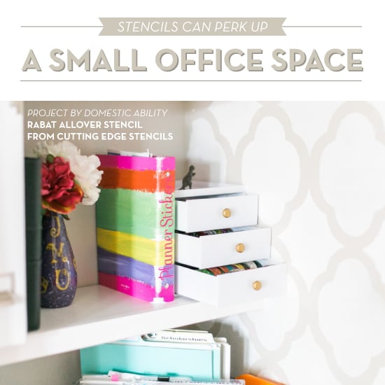 Stencils Can Perk Up A Small Office Space