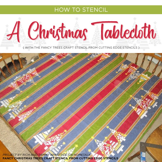 How to Stencil A Christmas Tablecloth