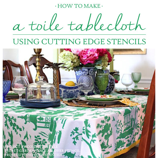 How To Make A Toile Tablecloth Using Stencils