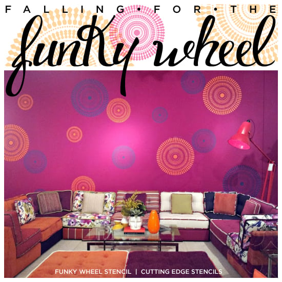 Falling for the Funky Wheel Wall Stencil, Are You?