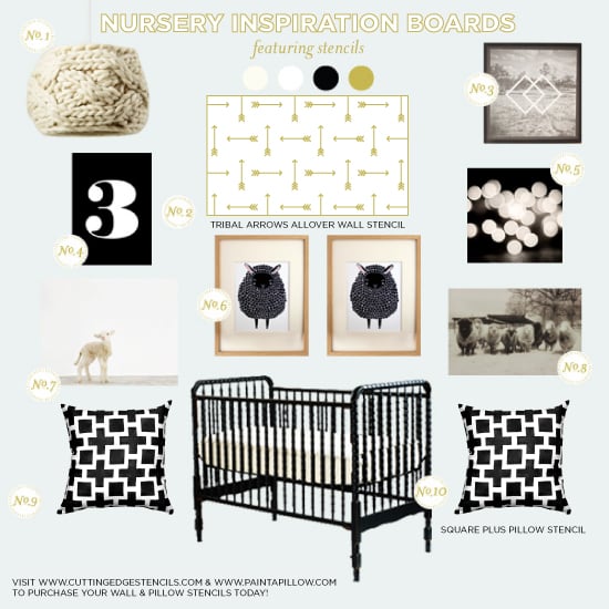 Nursery Inspiration Boards Featuring Stencils