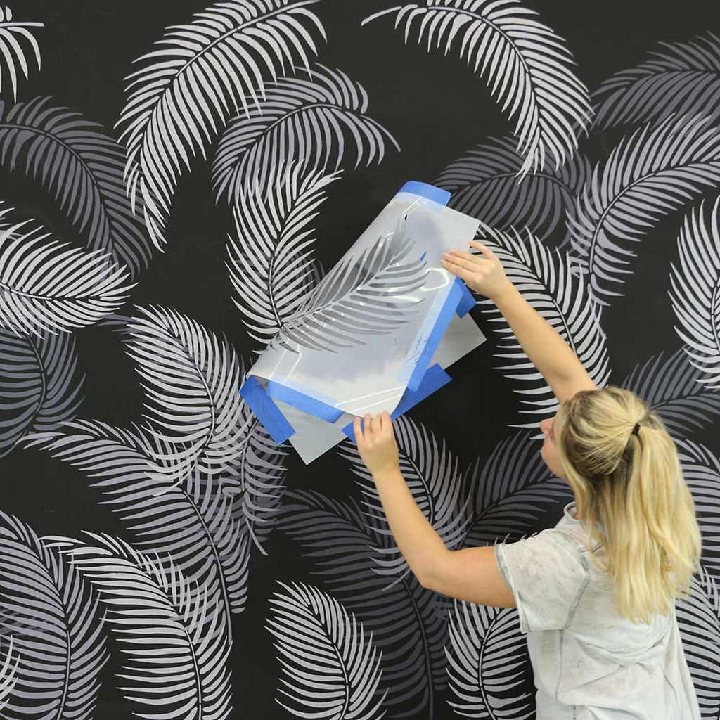 Tropical Wall Stencil Designs | Palm Leaf Stencils for Walls
