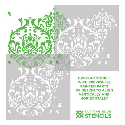 Damask stencils for walls. Sturdy reusable damask stencil designs at ...