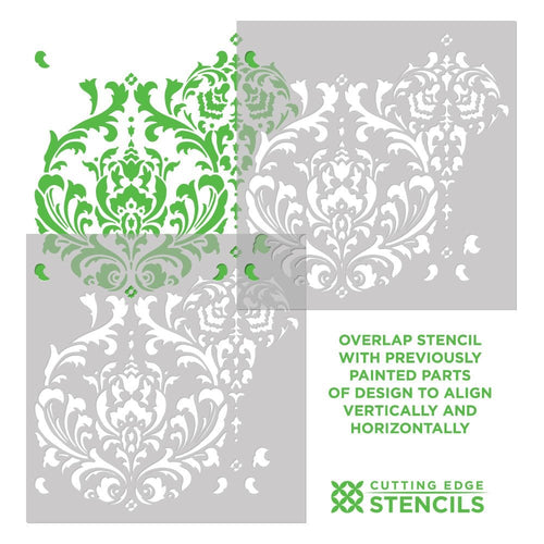 Damask stencils for walls. Sturdy reusable damask stencil designs at ...