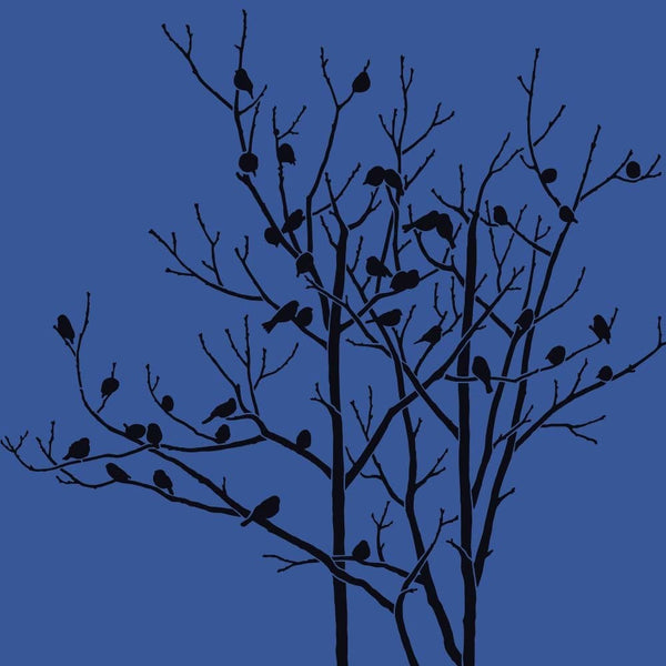 Birds in Trees Craft Stencil - Bird stencils for furniture and crafts ...