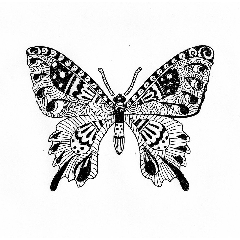 Butterfly stencils for doodling - Doodle stencils for coloring and tangling