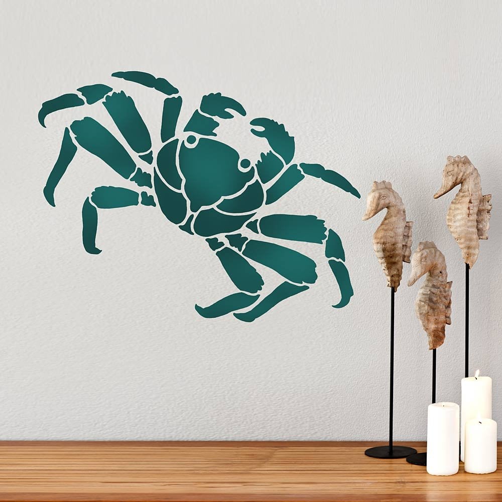 small Crab wall stencil - Nautical designs for stenciling sea creatures ...