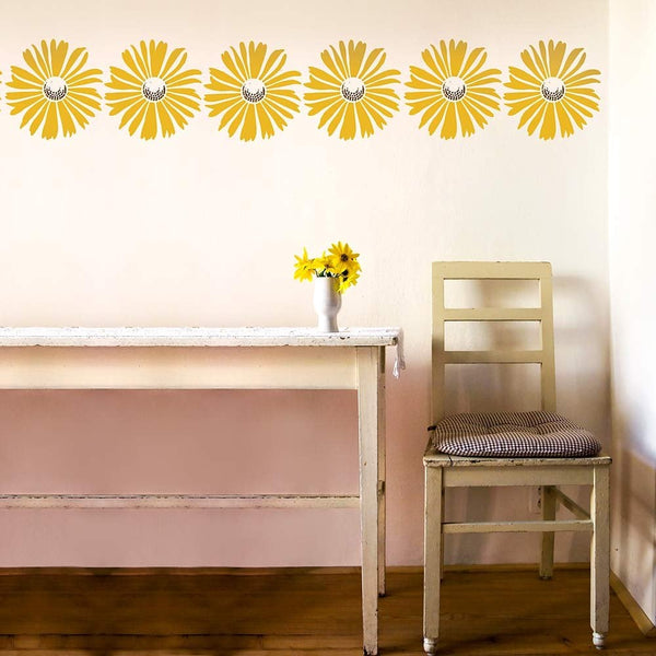 Happy Daisy Flower Stencil - floral stencils for walls, furniture ...