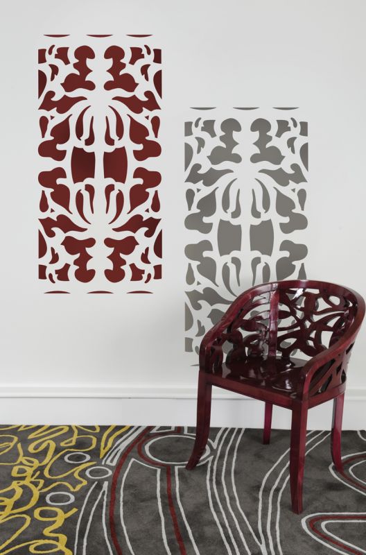Damask Designer Stencil - Designer stencils, modern wall art stencils ...