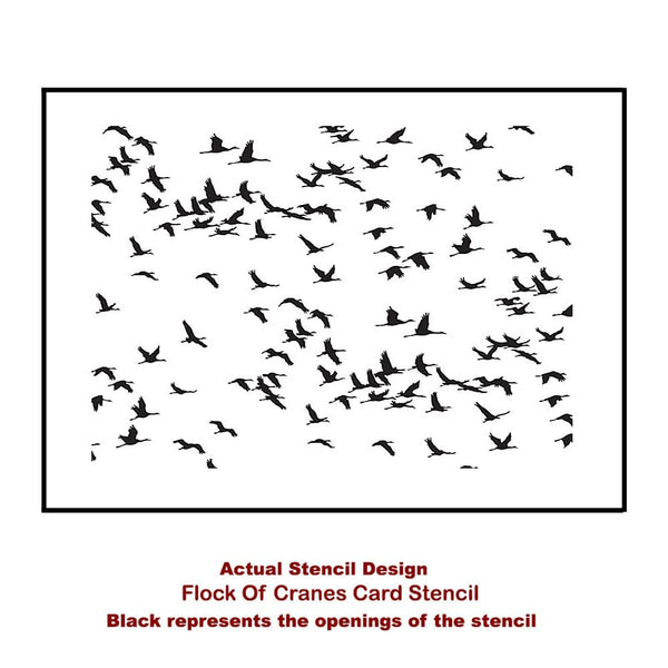 Flock of Cranes stencil template - Bird stencil templates for handmade ...