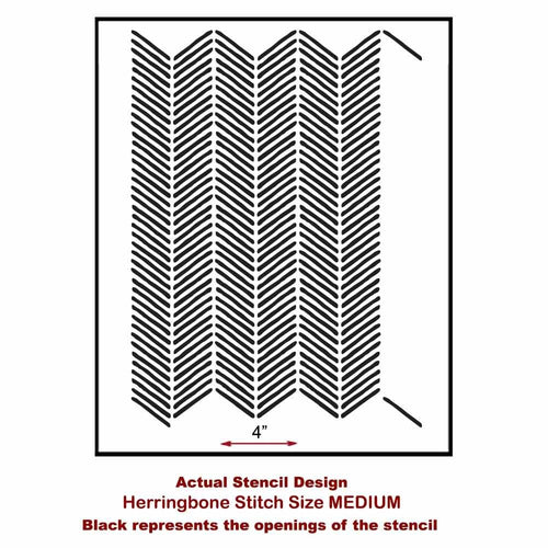 Herringbone Stitch Craft Stencil - Stencils for furniture and crafts ...