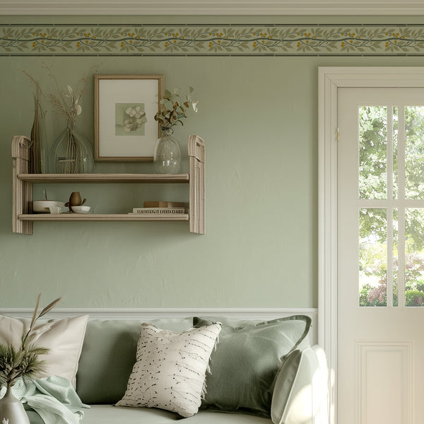 Laurel Lane Border Stencil – Cottage Style Wall Stencil Border