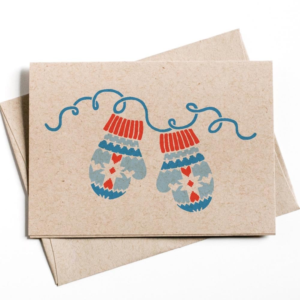 Mittens Card Stencil Template