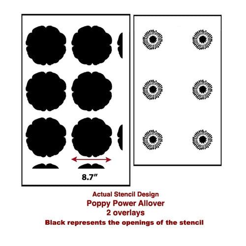 Floral Poppy Flower Wall Pattern Stencil - beautiful designs by Cutting ...