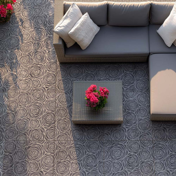 Roses Patio Stencil for Easy DIY Makeover | Stencil your Concrete Patio