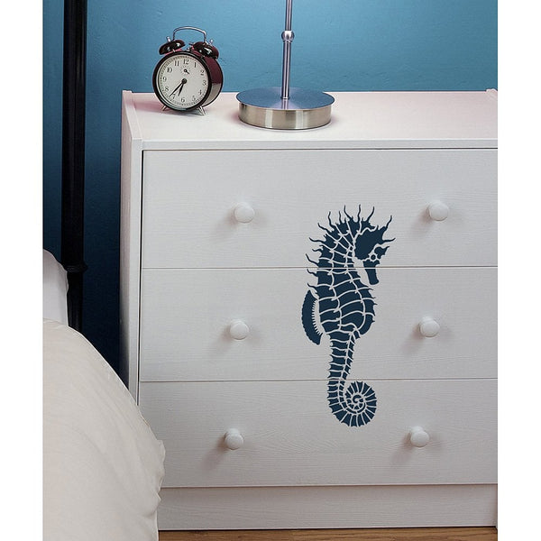 Seahorse Wall Stencil | Single Seahorse Stencil for Painting