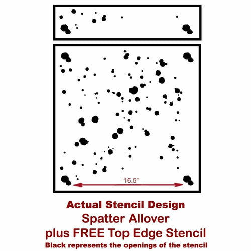 Spatter stencil - trendy spotty wallpaper stencils for walls