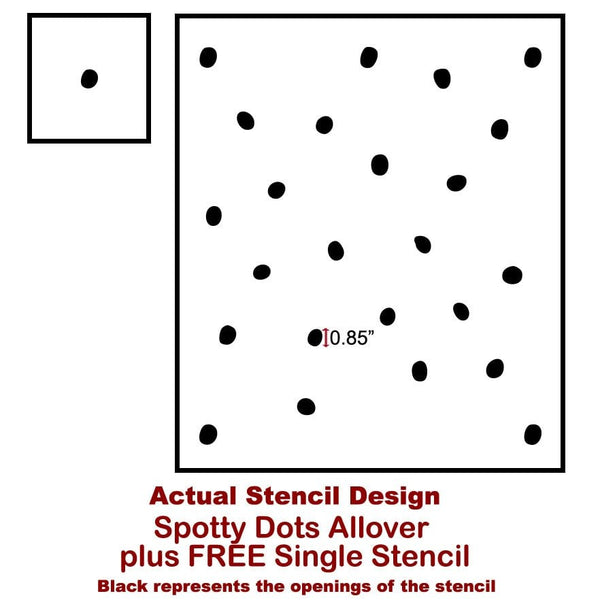 Polka dots stencil - Spots, dots wall pattern for modern nursery