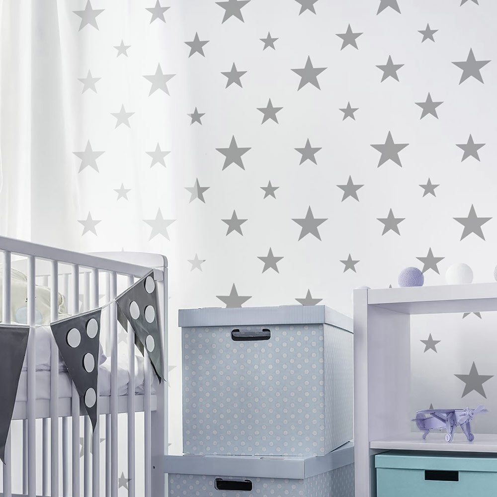 Star stencils for walls - Star wall pattern for DIY nursery decor