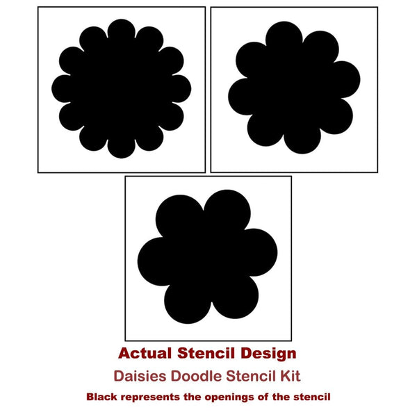 Daisy Doodle Stencils - Stencil designs for coloring, doodles and tangling