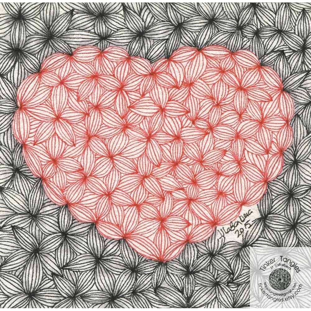 Heart Doodle Stencils - Heart stencils for doodling, coloring and tangling