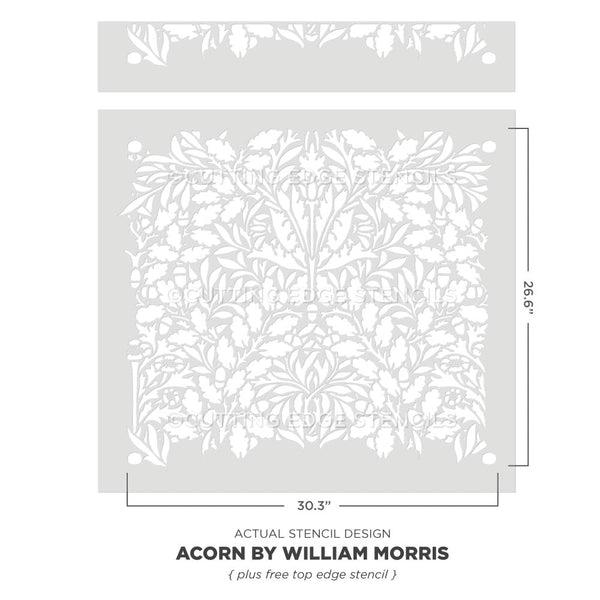 Wall stencil Acorn by William Morris - Arts and Crafts stencils for walls
