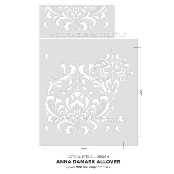 Damask stencils for walls. Sturdy reusable damask stencil designs at ...