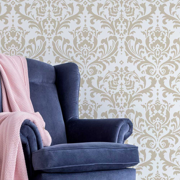 Damask stencils for walls. Sturdy reusable damask stencil designs at ...