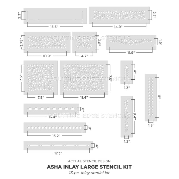 Bone Inlay Furniture Stencils - Trendy Inlay Stencil Kits