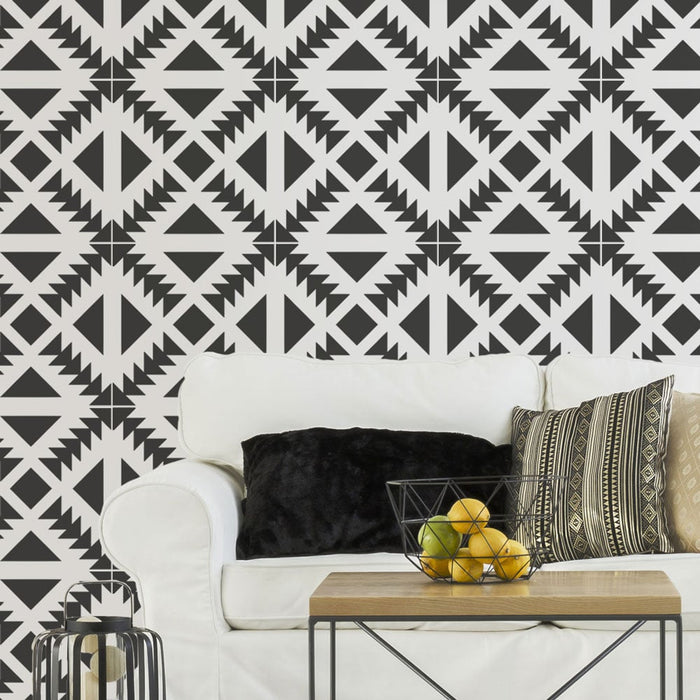 Modern Geometric Tile Stencils for painting old tile - Colorful Geo ...