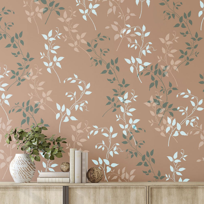 Botanical stencils for painting walls - Garden flowers stencils for DIY ...