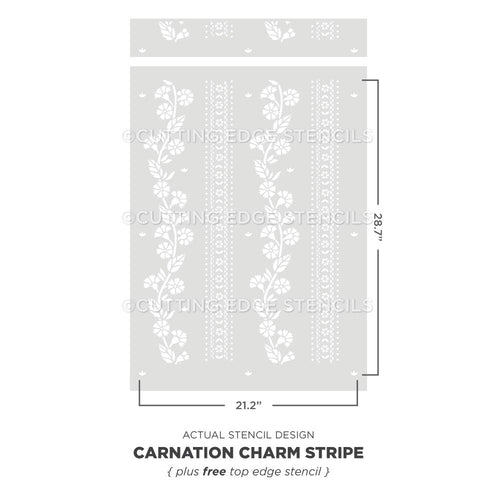 Carnation Stripe Stencil - Charming Cottage Core Stencil Designs for ...