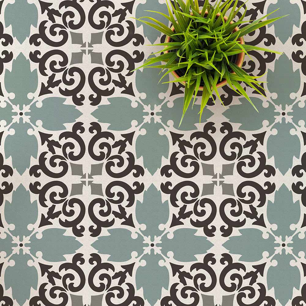 CasaVerde Tile Stencil - Paint Your Old Tile Floor With Tile Stencils ...