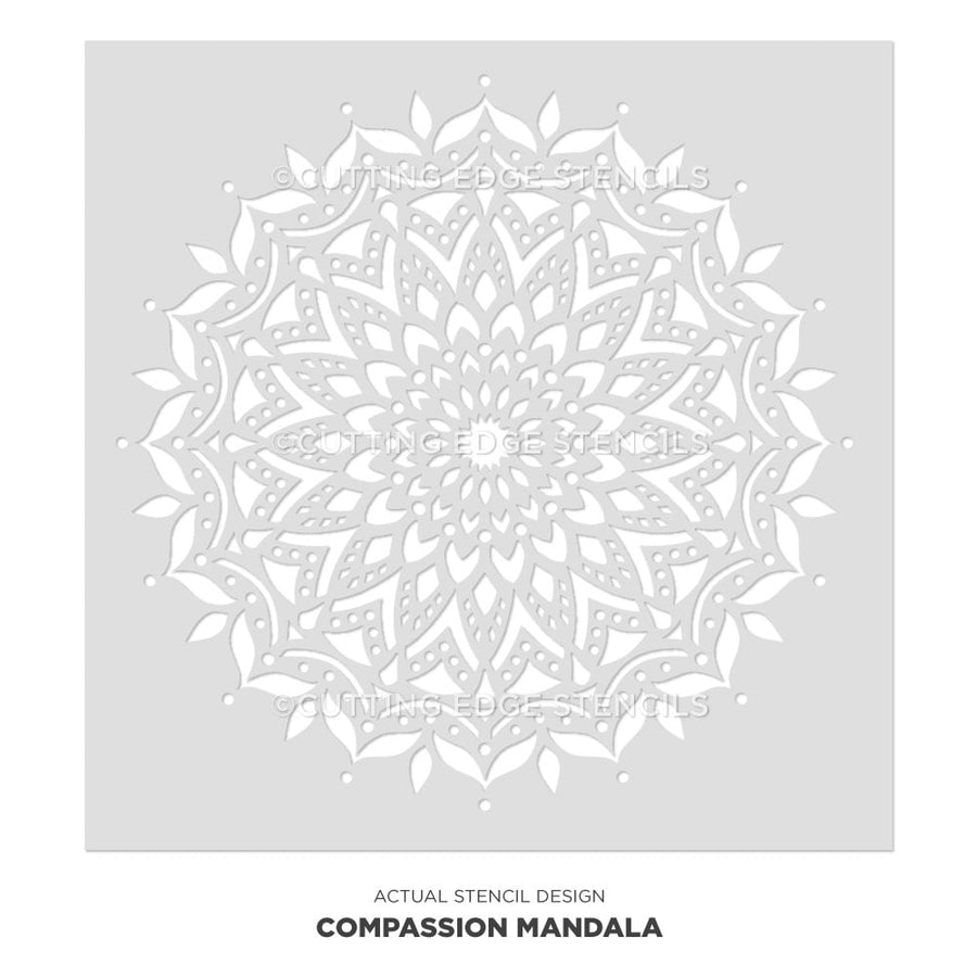 Compassion Mandala stencil - Large Mandala Stencils - Mandalas for Walls