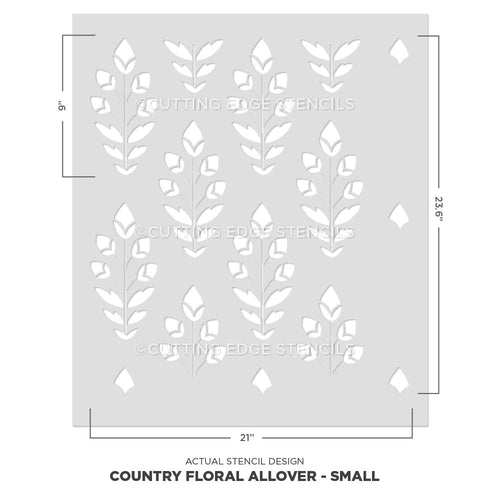 Country Floral Stencil - Flower and Botanical Stencils for DIY ...