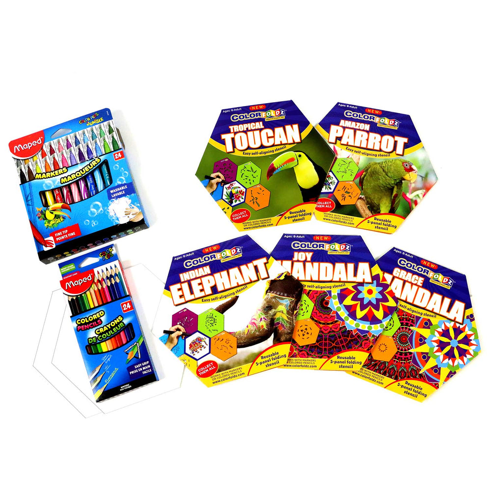 Creative Pack ColorFolds Stencil Books - Stencils and Coloring Books ...