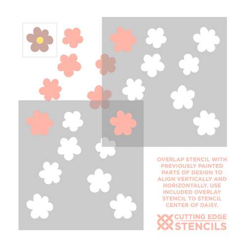 Simple Daisy Stencil pattern for painting kids rooms, nurseries for ...