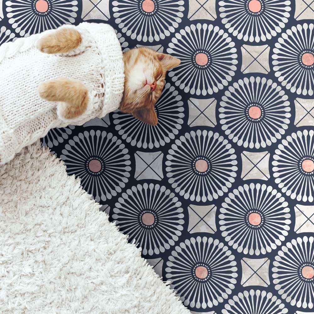 Daisy Tile stencil for painting your old tiles - Easy DIY project that ...