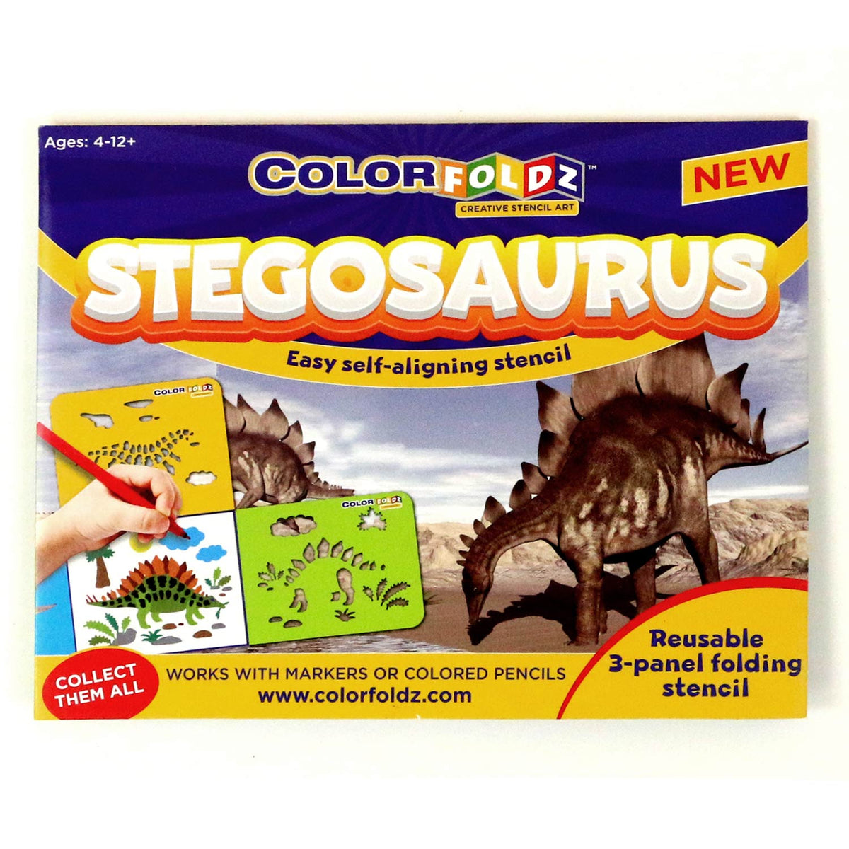 Stegosaurus Dino ColorFolds Stencil Book - Stencils and Coloring Books ...