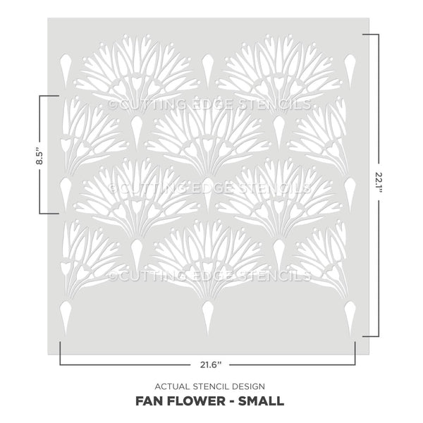 Art Deco Stencil Pattern Fan Flower for painting walls - Large Stencil