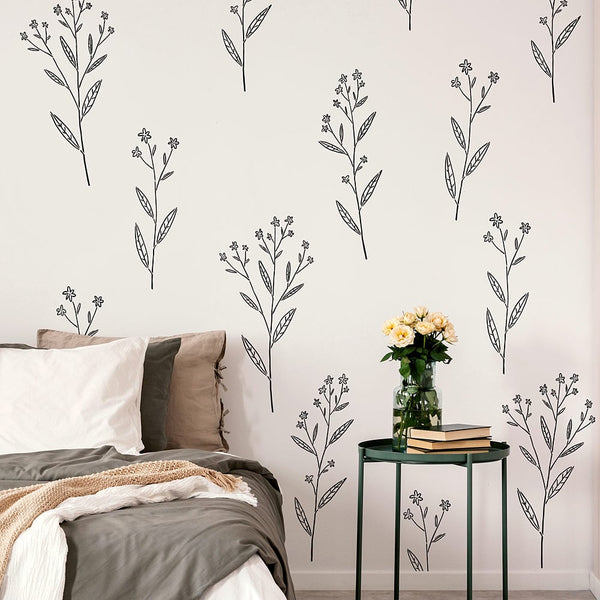 Prairie Flower Wall Pattern Stencil Kit