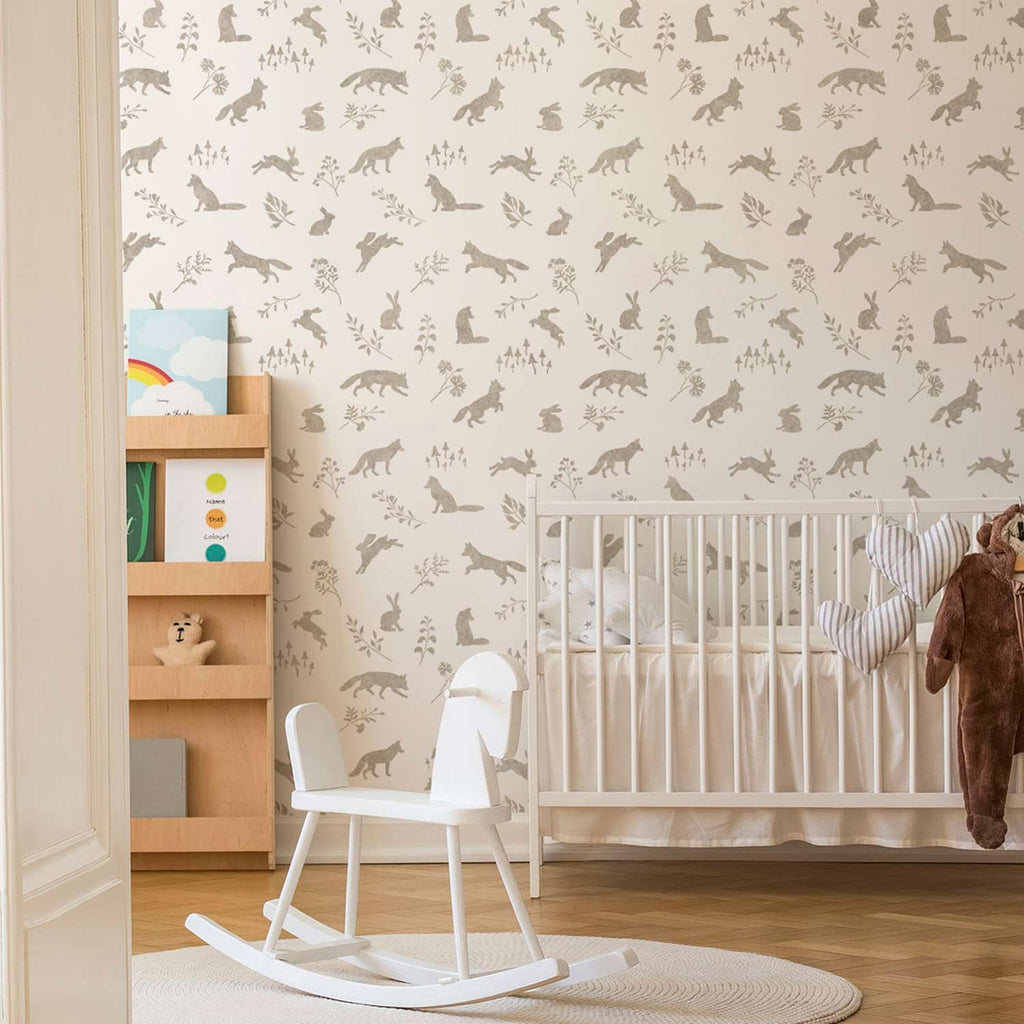 Fox and Hare Wall Stencil - Forest Stencils for Whimsical Woodland ...