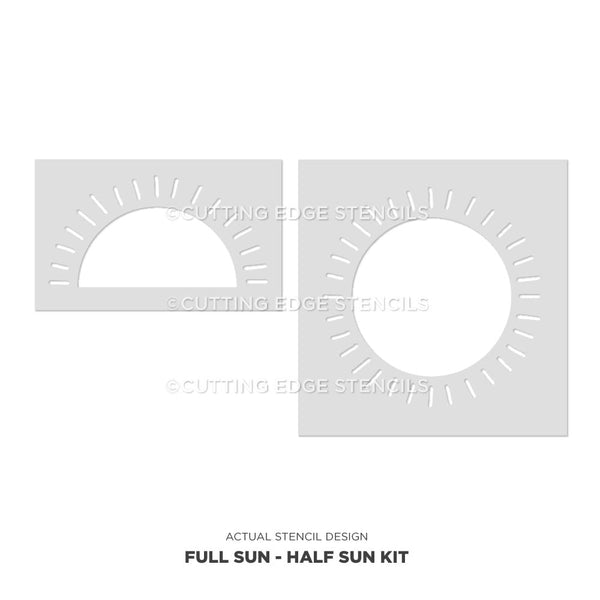 Full Sun Stencil - Sunset Stencil - Stencils For DIY Boho Bedroom Decor